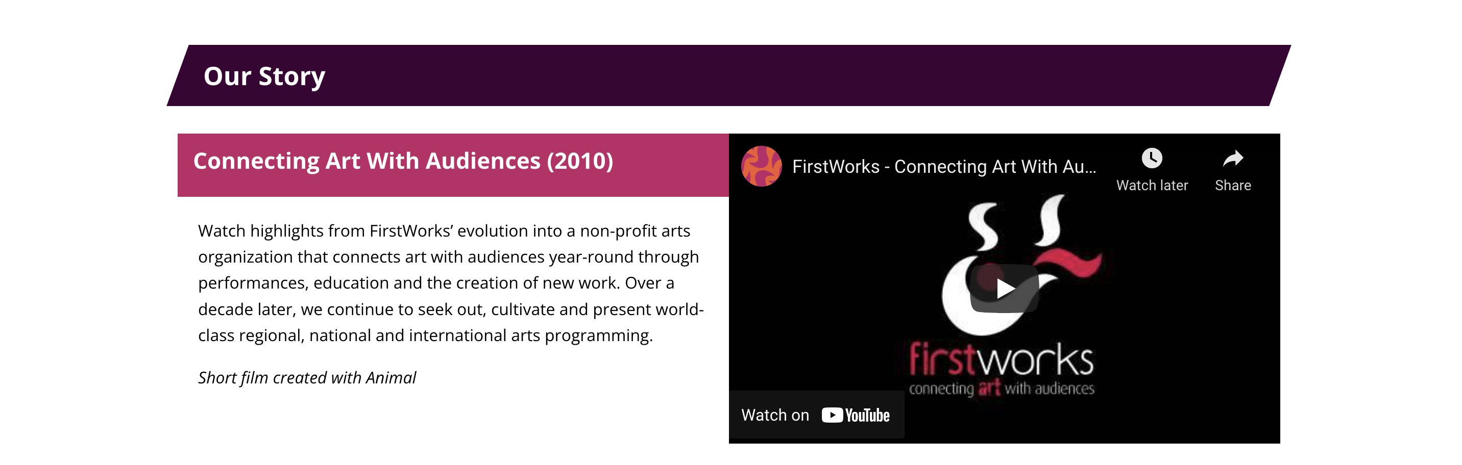 Our Story - FirstWorks